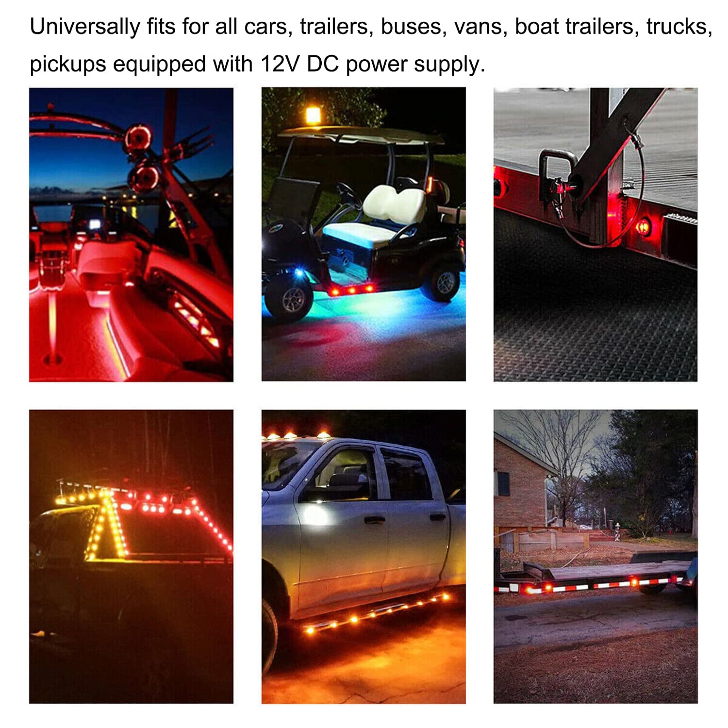 FXC 'Purishion 10x 3/4 in' Round LED Clearence Light Front Rear Side Marker Indicators Light for Truck Car Bus Trailer Van Caravan Boat, Taillight Brake Stop Lamp (12V, Red+Amber)