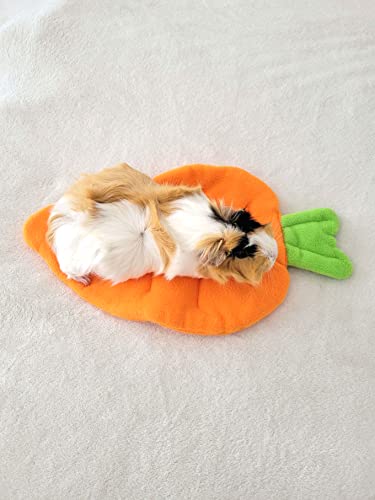Guinea Pig Bed Mat Washable Pee Pad, Fleece Bedding for Rodent, Reusable Carrot Cage Liner for Rabbit, Hedgehog, Rat, Hamster or Small Animal