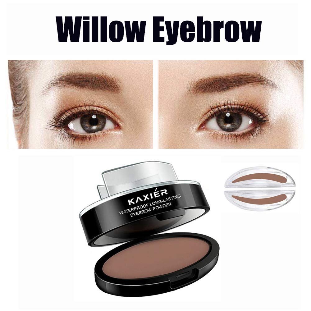 GL-Turelifes 3 Pairs of Seals Eyebrow Stamp with Brow Brush Perfect Eye Brow Power One Second Make Up Nature Brow Makeup Tool (Light Brown)