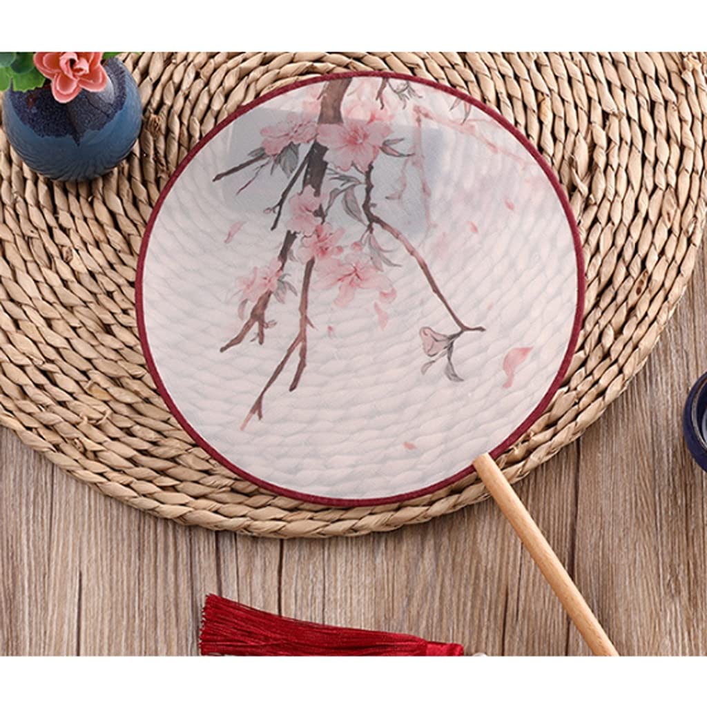 Folding Hand Fan Hand Fan Folding Fan Translucent Long Handle Ancient Style Group Fan Hanfu Costume Dance Palace Fan Chinese Style Female Fan Folding Fan (2 Pieces)