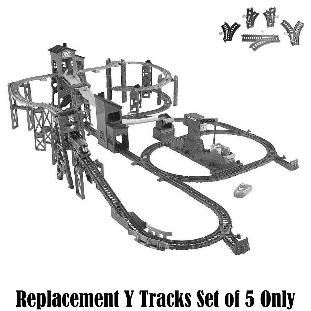 Ele Replacement Parts for Thomas The Train - Thomas and Friends Track Master Motorized Railway BDP15 ~ Mad Dash On Sodor Train Playset ~ Replacement Y Tracks ~ Set of 5