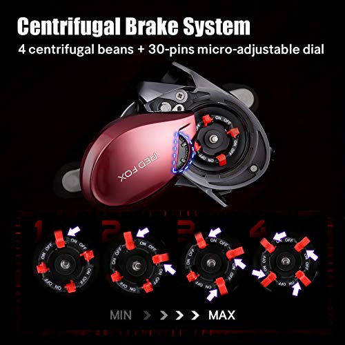 SeaKnight Baitcasting Reel 8.1:1 Gear Ratio Fishing Reel with Micro Centrifugal Brake System Casting Reel,10+1BB, 13.2 Lb Baitcaster Reel (Right Hand)