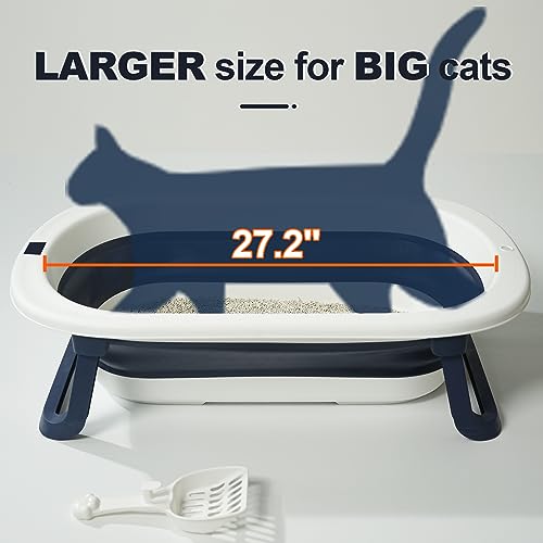 Eiiel Extra Large Cat Litter Box, 17.8 Gallons Great for Large Cats,XL Standard Litter Box,18.9" W x30.7 L x7.9 H inches, Nonstick Litter Pan Durable,Easy to Clean