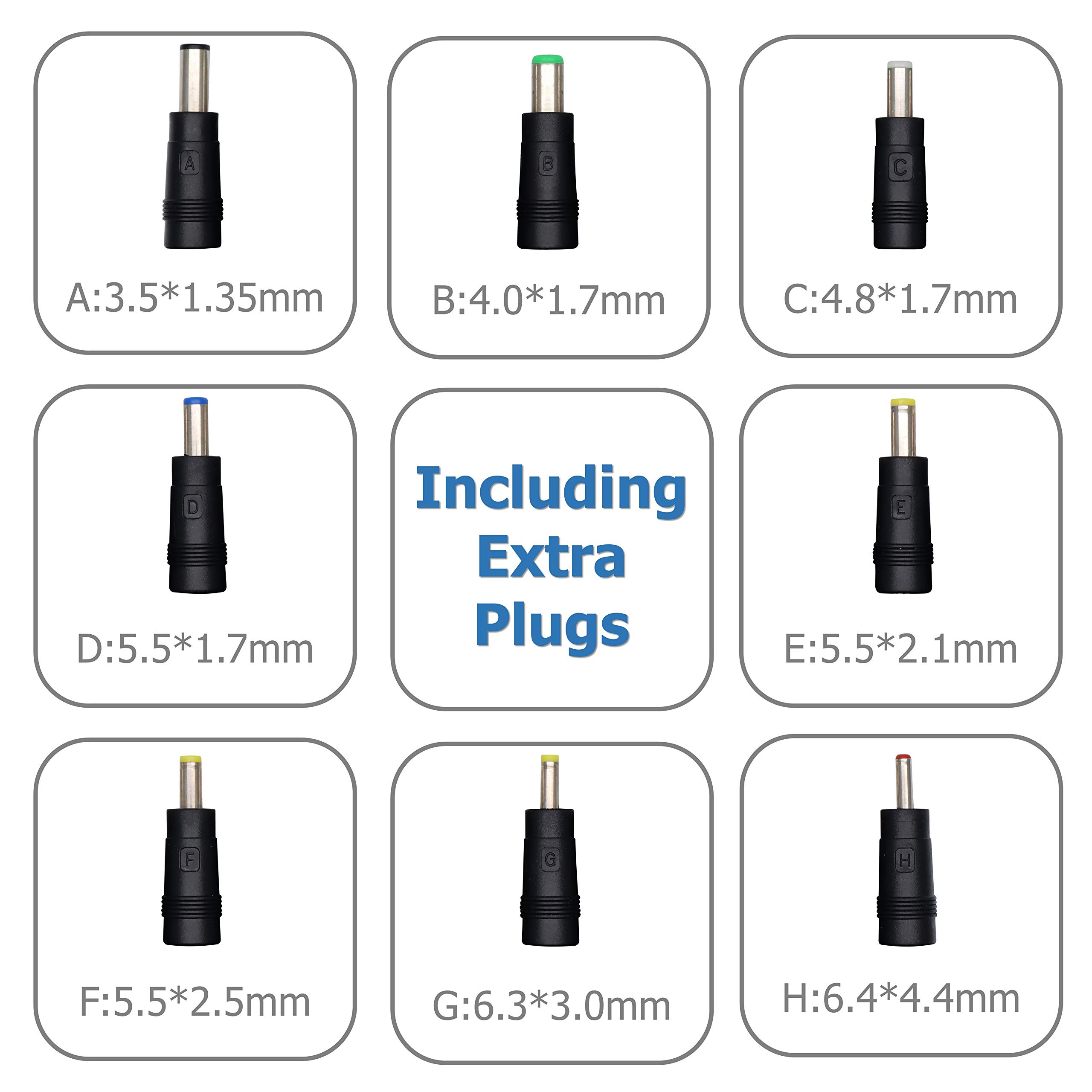 EIKS Universal AC/DC 4.2V 1A Power Adapter Wall Charger for 18650 Battery LED Strip Shaver Groomer Clipper, with 8 Selectable Tips (4.2V-1A)
