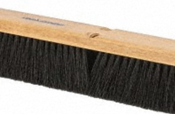 PRO SOURCE 24" Push Broom Head: Poly Bristles, Threaded Wood Block