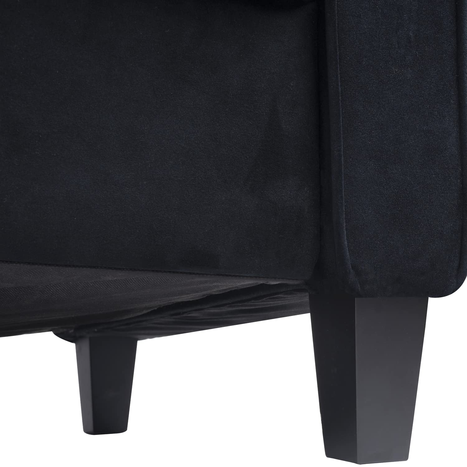 Naomi Home Black Button Tufted Sofa & Loveseat Set, Black Modern Microfiber Furniture for Small Spaces, Durable and Sturdy, Tool-Free Assembly, Affordable Living Room Sofa Cama, Stylish and Compact