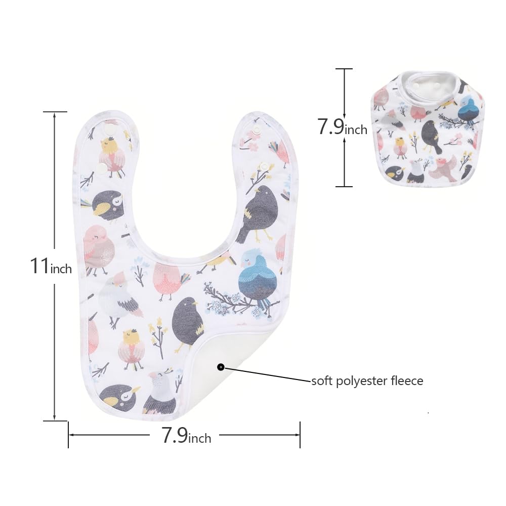 Gelisite 7 Pack Baby Cotton Absorbent Bibs for Drooling Teething