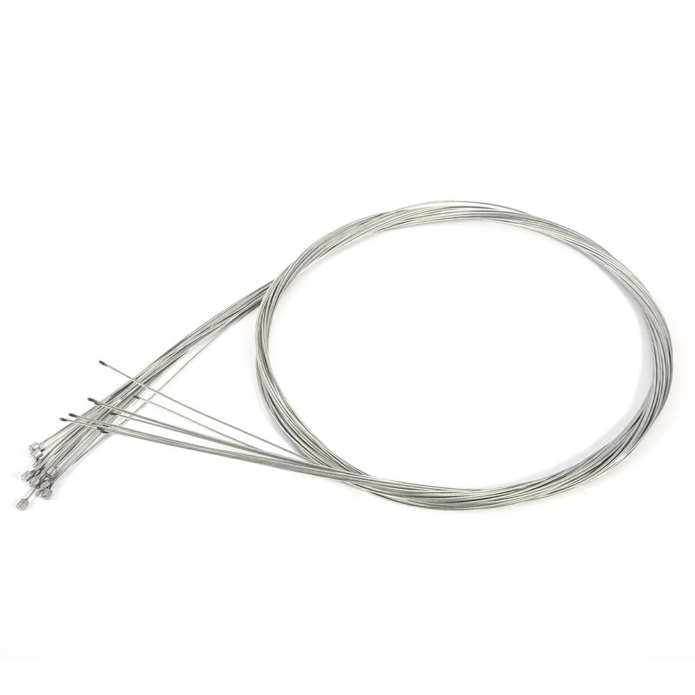 Ejoyous Bike Shift Cable, 10PCS Stainless Steel Derailleur Wire Kit, 2M, Silver