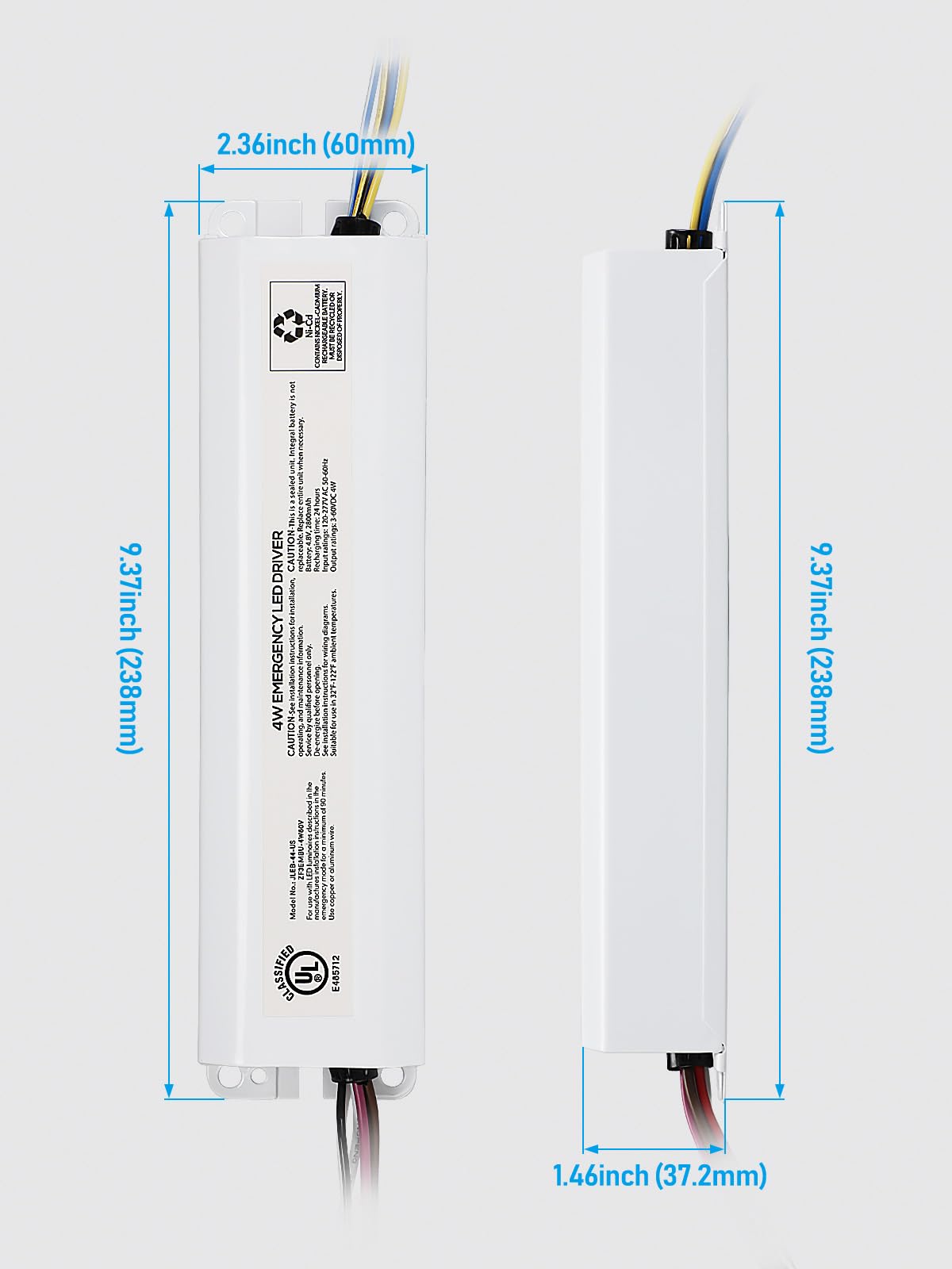 LEONLITE Emergency Driver Bundle Emergency Driver, 1-Pack 4W LED Emergency Driver, 120V-277VAC, 3-60VDC Output, UL Listed & 2-Pack 15W LED Emergency Driver, 100-347VAC, 170VDC Output, UL Listed