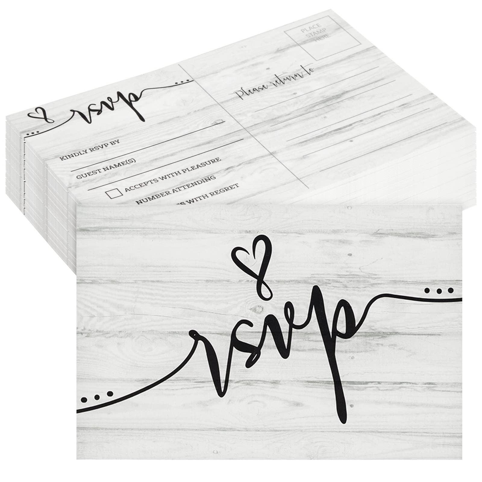 Sustainable Greetings 60 Pack RSVP Postcards for Wedding, Rehearsal Dinner, Bridal Shower, Birthday Party with Mailing Side (4x6 In)