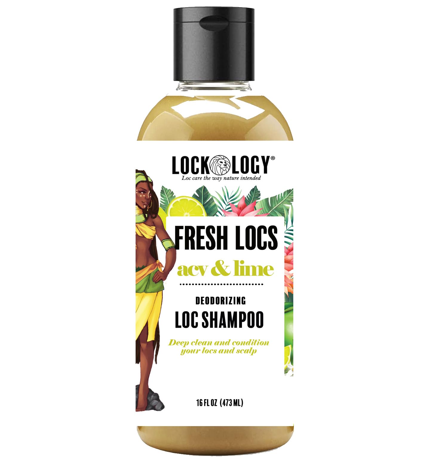 Loc Shampoo, Dreadlock Shampoo, Natural ACV & Lime Shampoo for Locs, Deep Clean and Deodorize Build Up, Best Loc Shampoo For Dreads 16 oz