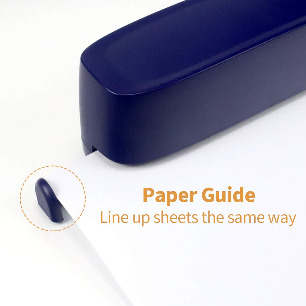 Electric 3 Hole Punch, AFMAT 3 Hole Punch Heavy Duty, 20-Sheet Punch Capacity, AC or Battery Operated Paper Puncher, Effortless Punching, Long Lasting Paper Punch for Office School Studio, Blue
