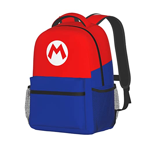 Plumber Game Backpack For Boys Girls (16.5 In), Teeng Shcool Bags Youth Travel Backpack, Classic Lightweight Lad Bookbag, Blue and Red