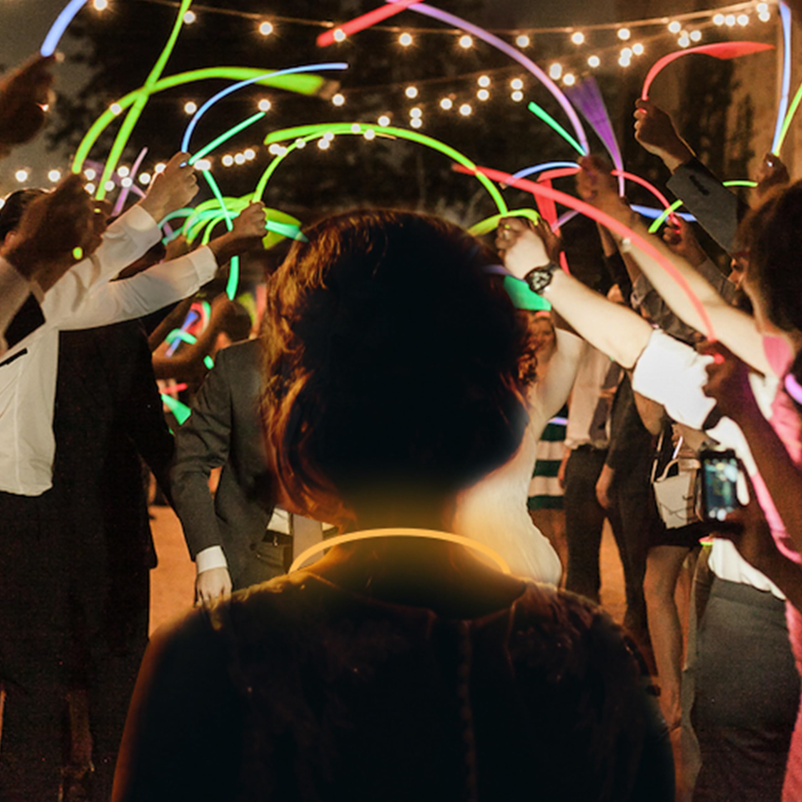 Glow Fever Glowsticks Bulk - 22β Glow Necklaces and Bracelets Party Pack Neon Light Sticks with Connectors - DIY Glowsticks for Concert, Wedding, & Birthday by Party Dragon - Pink, 100 ct