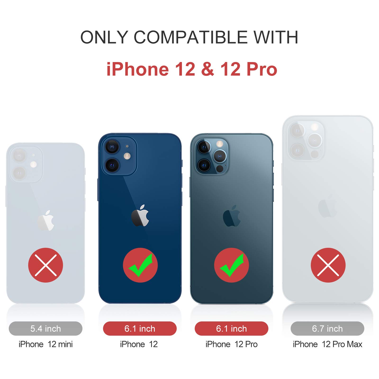 Defencase for iPhone 12/12 Pro Case, RFID Blocking for iPhone 12 Wallet Case for Women with Card Holder, Zipper Magnetic Flip PU Leather Strap Protective Cover for iPhone 12/Pro Phone Case, Blue Green