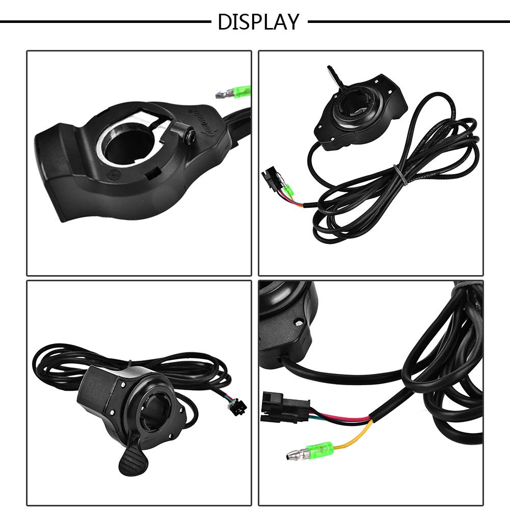 Ebike Thumb Throttle,Scooter Throttle 12V 99V Ebike Scooter Thumb Throttle with LCD Battery Voltage Display Accessory Thumb Throttle Ebike ebike Throttle Bike Electric Throttle