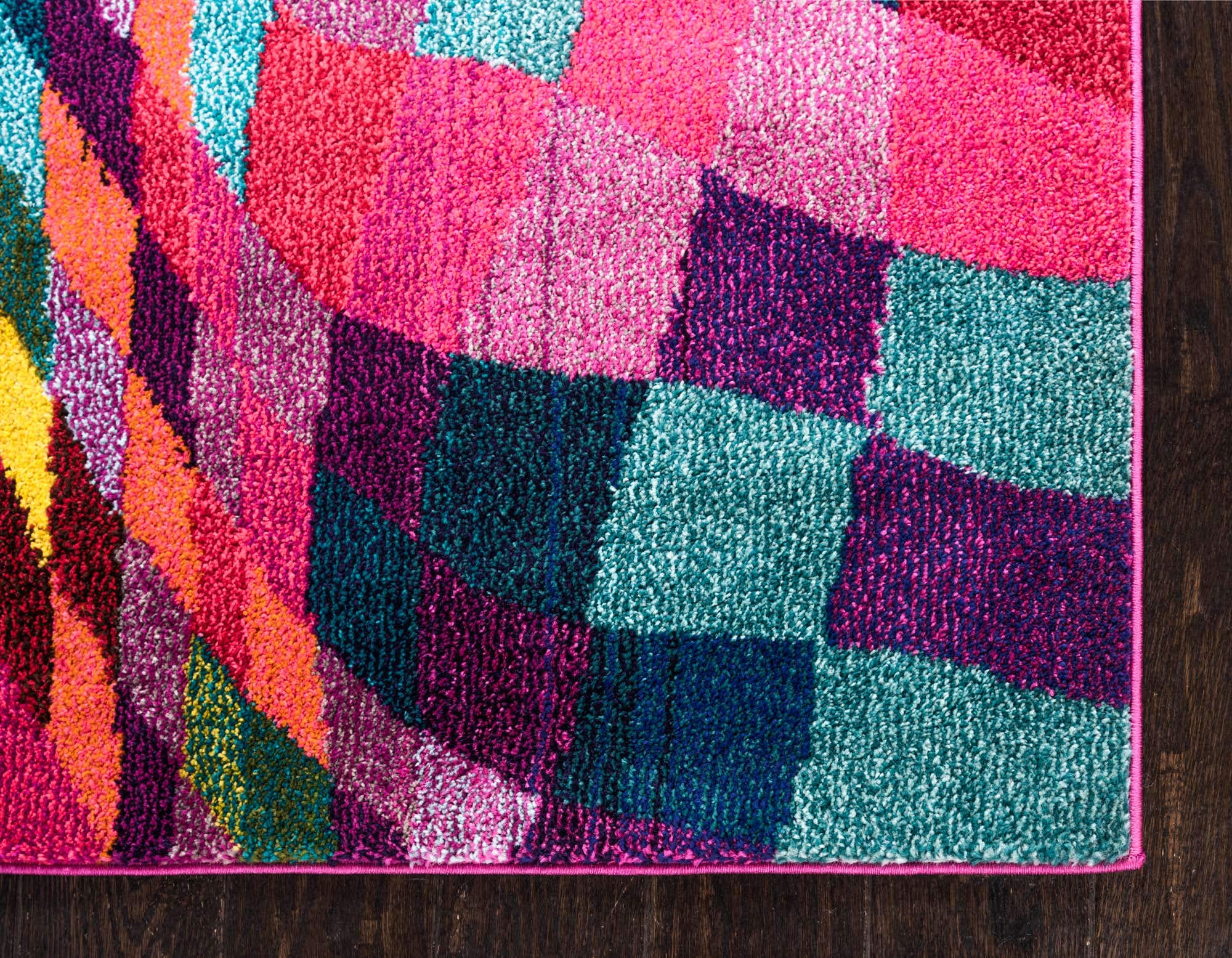 Unique Loom Estrella Collection Geometric, Abstract, Colorful, Modern, Eclectic Area Rug, 8 ft x 10 ft, Multi/Pink