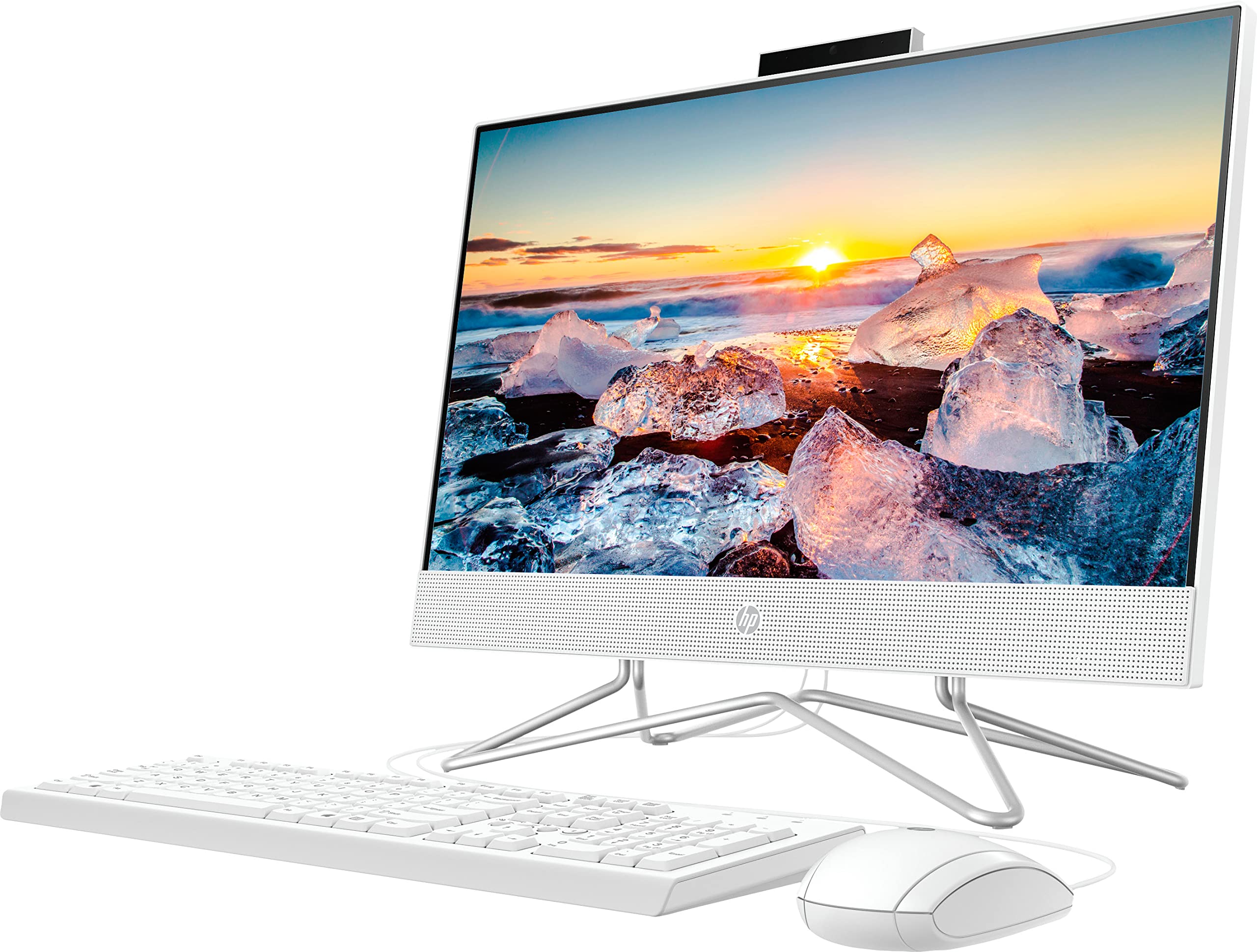 HP 2022 All-in-One Desktop, 21.5" Diagonal FHD (1920 x 1080) Display, Intel Duel Core Celeron J4025 Processor, Webcam, WiFi-AC, Bluetooth, HDMI, White, Windows 11 (16GB RAM | 512GB SSD)