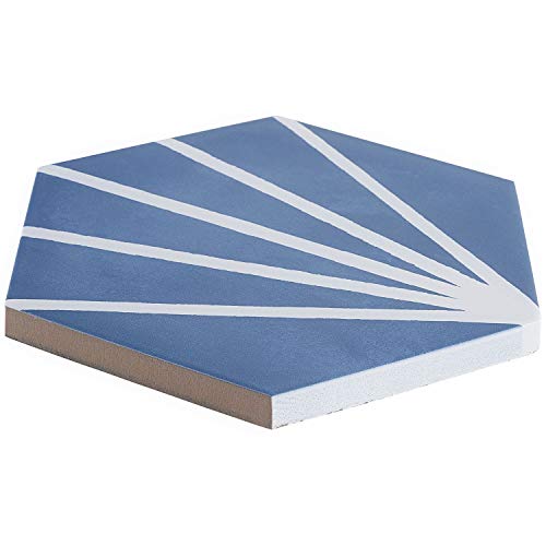 Eclipse Ray Blue 8" Hexagon Porcelain Matte Floor and Wall Tile (16 Pieces 6.03 Sq. Ft. / Box)