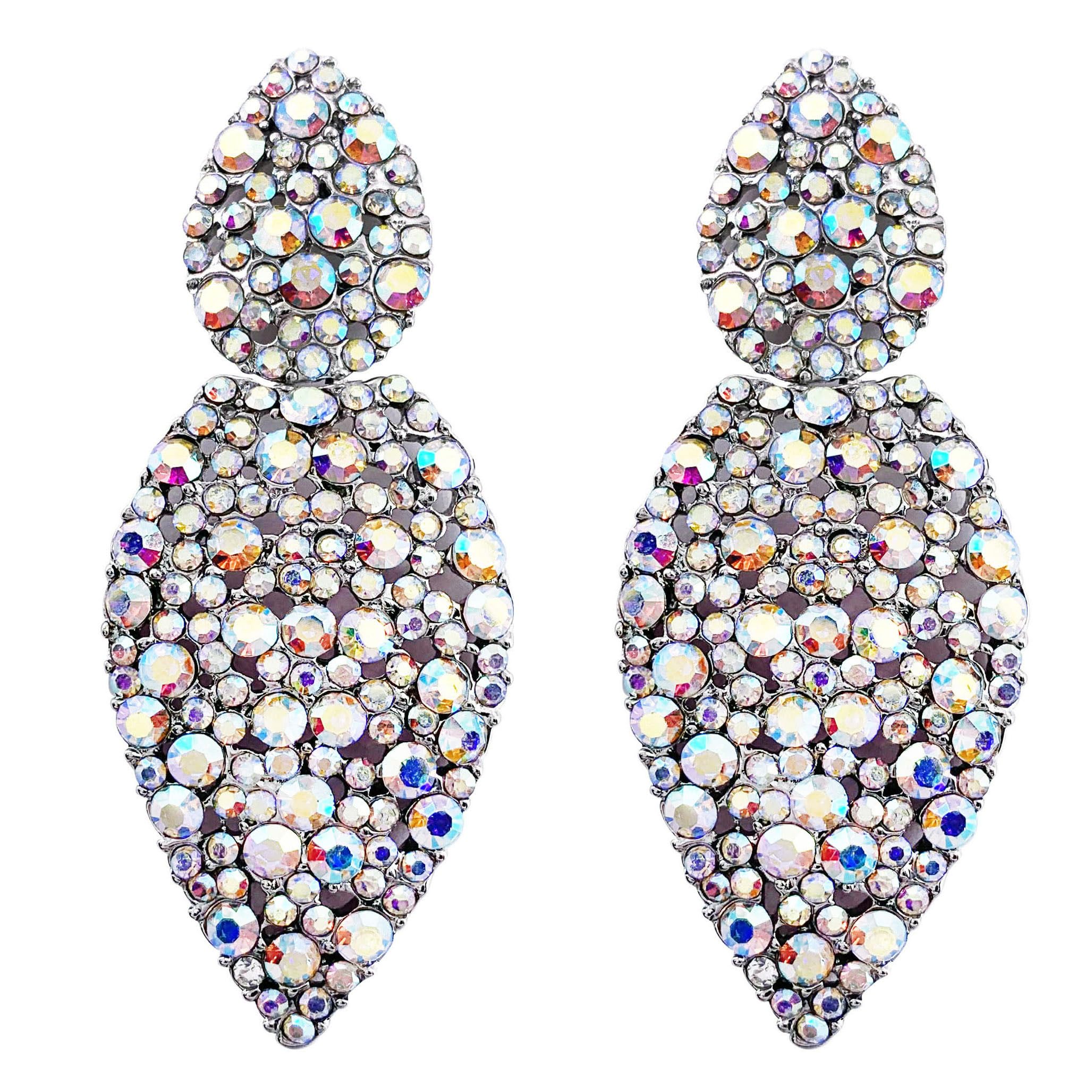 HAISWET Women's Sparkly Crystal Statement Rhinestone Drop Dangle Earrings for Women