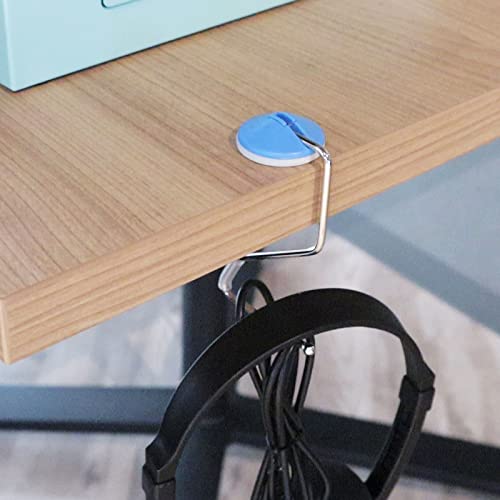 LIHIT LAB Lightweight Purse Hanger for Table, Bag Hanger, Purse Holder, Desk Hook for Gym, Restaurant, Office, Holds up to 11 pounds, 4" x 2'', Blue (A7595-8)