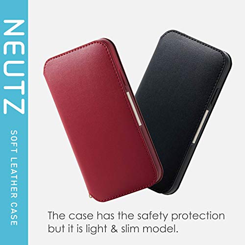 ELECOM-Japan Brand- Smartphone PU Leather Case Magnetic Type/Compatible with iPhone 11/ Red/PM-A19CPLFY2RD