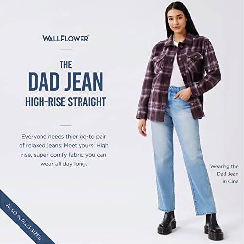WallFlower Women's Dad Denim High-Rise Insta Vintage Juniors Jeans, Truffle, 5