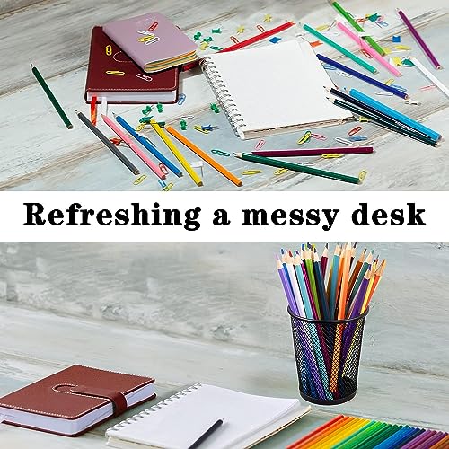 Gwybkq Pencil Holder 6 Packs for Desk Mesh Pen Cups Metal Pencil Holder Desk Organizers and Storage