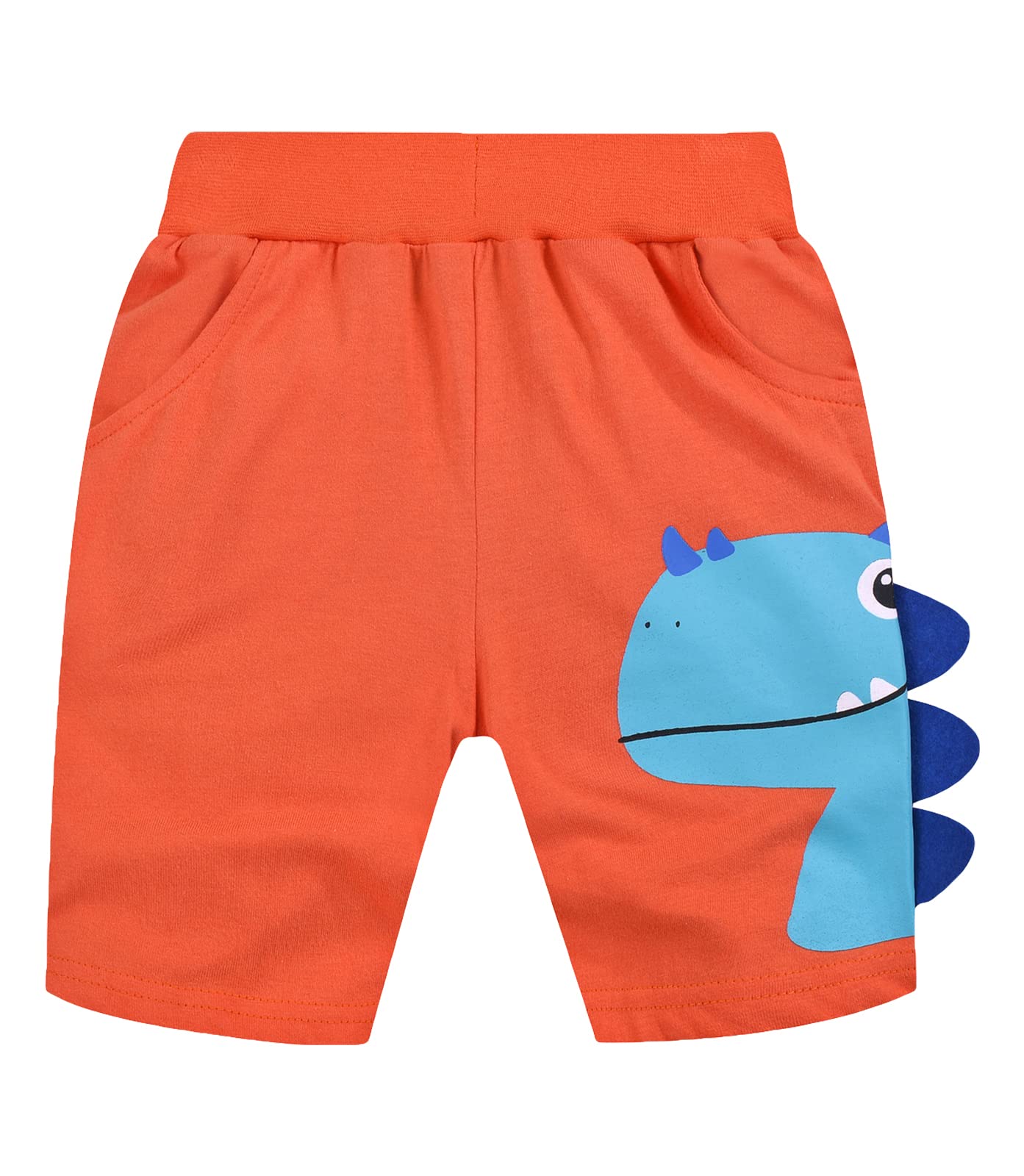 LOKTARC Toddler Boys Knit Shorts Pack of 3, Baby Summer Clothes Elephant Active Jogger Shorts Patterned 6, 4-5 Years