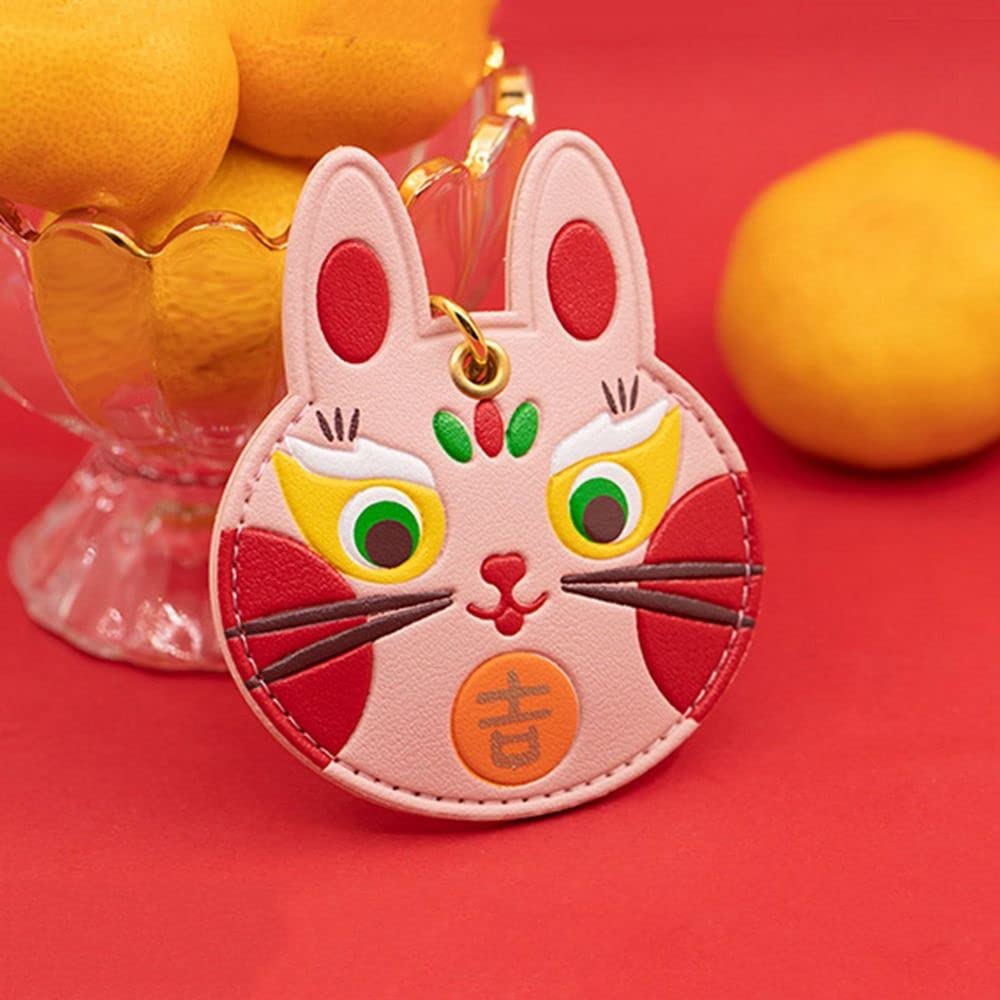Houchu Keychain Access Control Card Case Bag Charm Fashion Access Control Card Sleeve New Year Trinkets(C)
