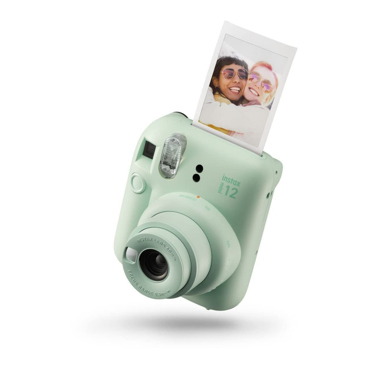 Fujifilm Instax Mini 12 with 60mm Instax Mini Lens, Lightweight and Compact (Mint Green) Bundle with Instax Film Kit and 20 Exposure (3 Items)