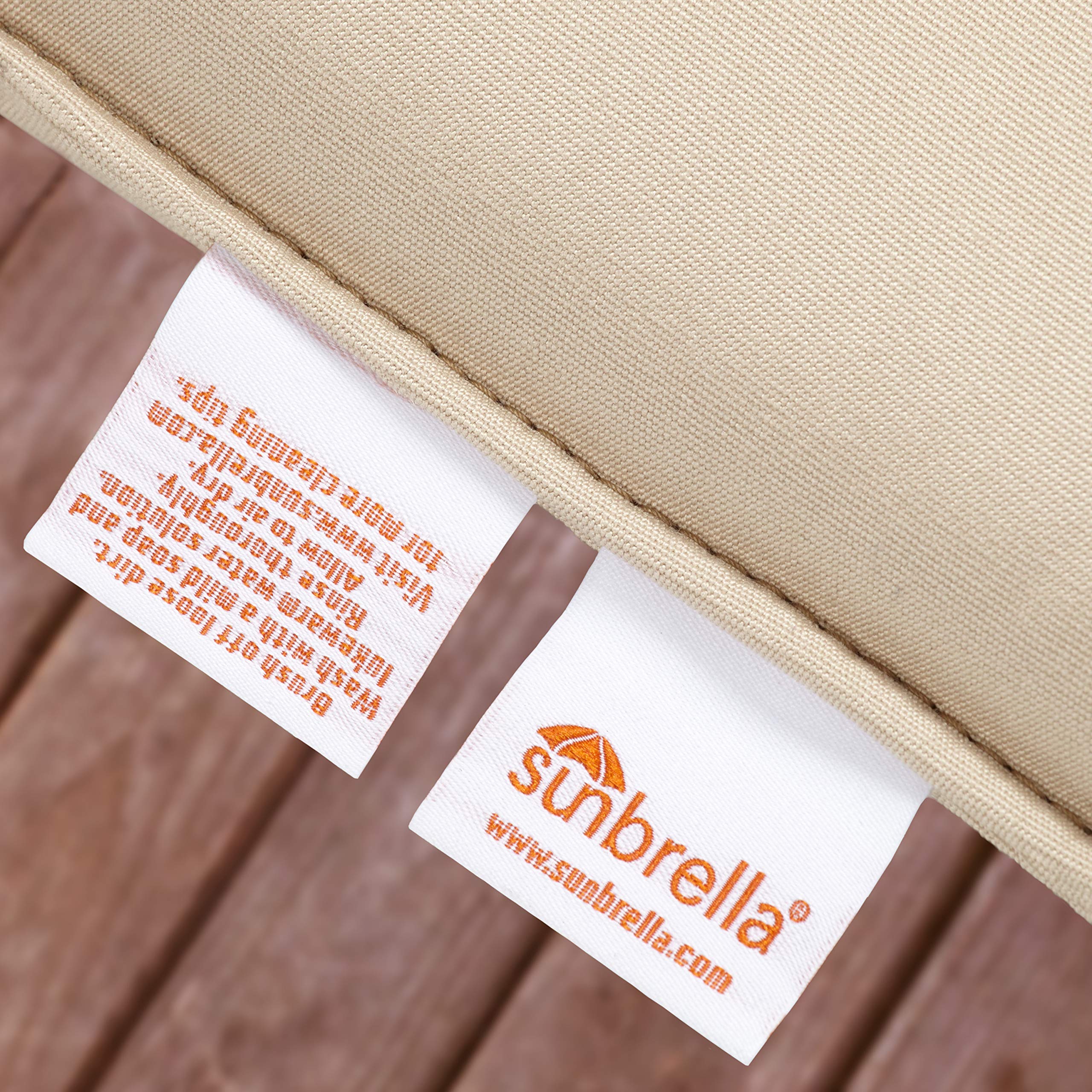 Sorra Home Sunbrella Indoor/Outdoor Cushion Corded Chair Pad Set, 19 in x 17 in x 2 in, Spectrum Denim/Cast Pumice 2 Count