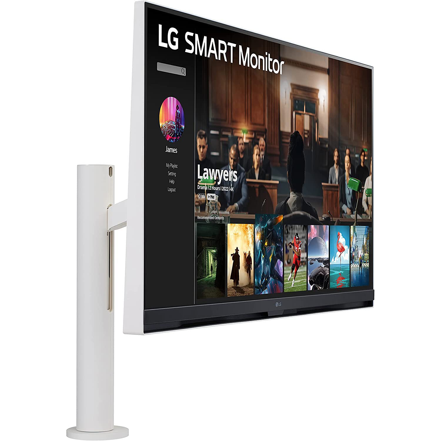 LG 32SQ780S-W 32" 4K UHD Smart Monitor with webOS and Ergo Stand Bundle with Elite Suite 18 Software + 1 Year Protection Warranty