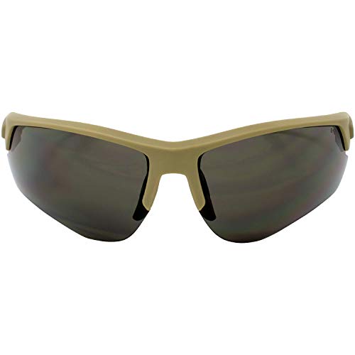 Epoch Eyewear Grunt Tactical Shooting Range Safety Sunglasses 2 Pair Tan Frames Smoke & Clear Lenses