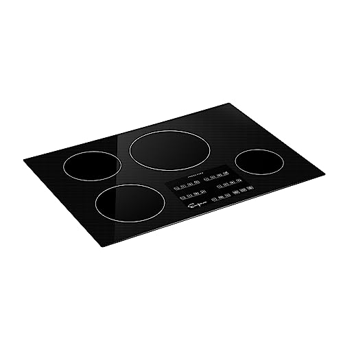 Empava 30" Induction Cooktop, Electric Stove with 4 Power Boost Burners, Sleek Black Vitro Ceramic Glass Surface - High-Efficiency Kitchen Appliance for Modern Cooking