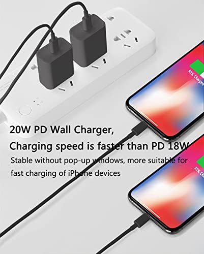iphone Quick Charger - 20W PD USB C Wall Charger [MFi Apple Certified] with 6FT USB-C to Lightning Cable Compatible with iPhone 14/14 Pro/14 Pro Max/14 Plus/13/12/11/Pro/Pro Max/Mini/Xs Max/XR/X, iPad