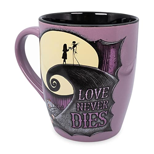 Silver Buffalo Disney The Nightmare Before Christmas Love Never Dies 25-Ounce Ceramic Mug | BPA-Free Large Coffee Cup for Espresso, Caffeine, Beverages, Home & Kitchen Essentials and Collectibles