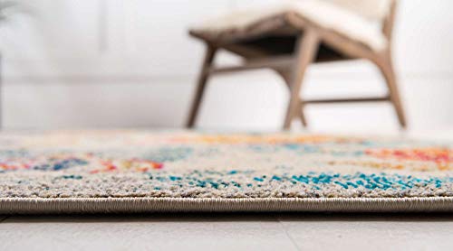 Unique Loom Positano Collection Coastal Modern Turtles Beige Area Rug (8' x 10')