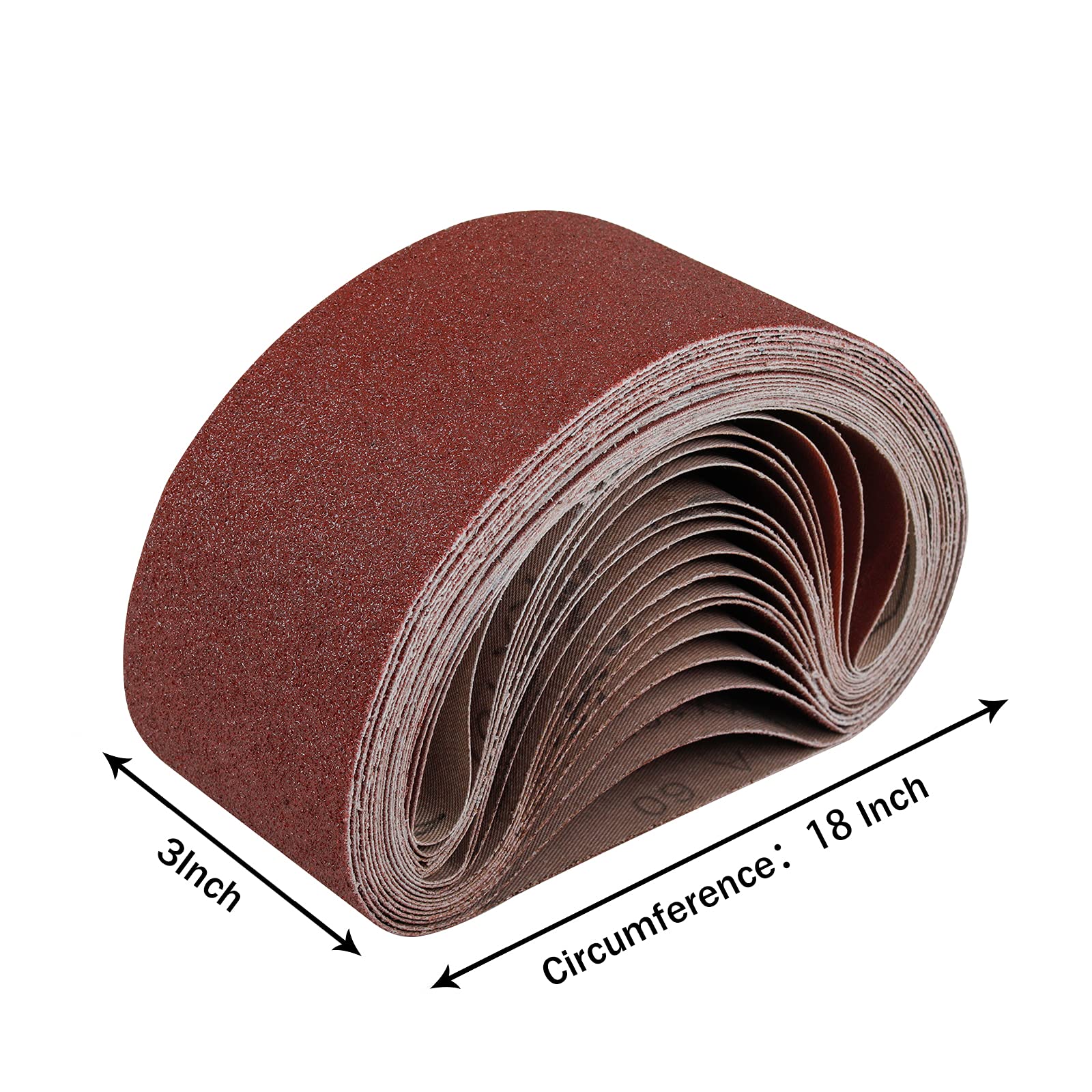LIZMOF 3×18 Inch Belt Sander Sanding Belt, Aluminum Oxide Sanding Belts for Belt Sander, Belt Sander Paper with 60, 80, 120, 150, 240, 400 Assorted Grits for Efficient& Durable Use, 18PCS