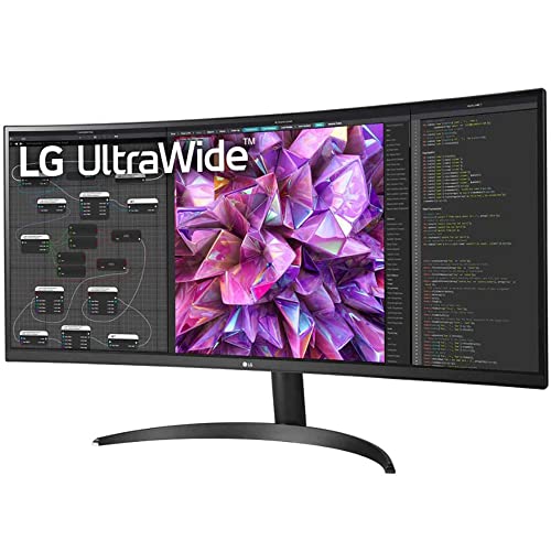 LG 34WQ60C-B 34 inch 21:9 Curved UltraWide QHD 3440 x 1440 PC Monitor 2 Pack Bundle with 2 YR CPS Enhanced Protection Pack
