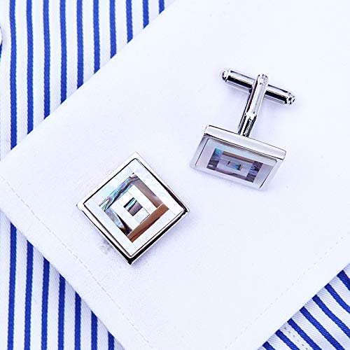 Jewelry Shirt Cufflinks for Mens Coloured Shell Cuff Link Fashion Button Wedding Guests