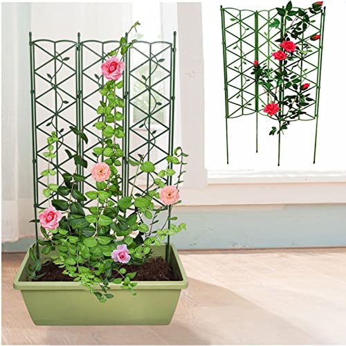NOIRDA Garden Trellis for Climbing Plants, 90cm 120cm 150cm Outdoor Fence Climbing Frame with PE Grid, Rustproof Plant Support for Rose Ivy Vines Vegetable Flower, Green (Size : 90x30cm(35.4x11.8in))