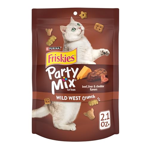Purina Friskies Cat Treats, Party Mix Wild West Crunch - (Pack of 10) 2.1 oz. Pouches