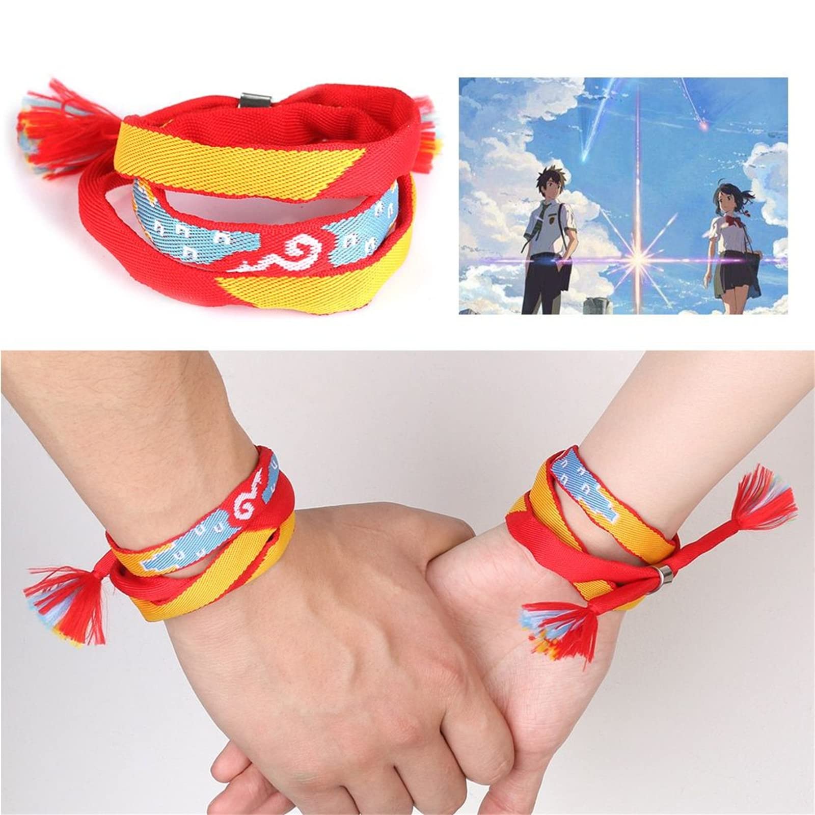 ham Anime Your Name Bracelets Long Red Lucky Multi-function Bangles For Women Men Lovers Boyfriend Girlfriend Gift (ham)