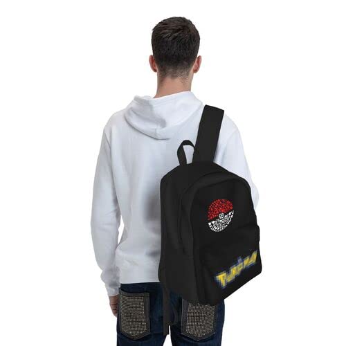 WCRSAIN Anime Backpack for Men Women,Big Capacity Water Resistant Lightweight 15.6 Inch Laptop Backpack for Travel Office Outdoor (Black)