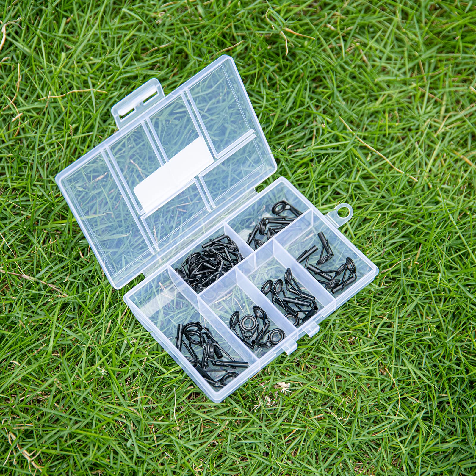 Goture 40pcs 8 Sizes Fishing Rod Tip Repair Kit-Replacement Top Guide Eyes Stainless Steel Ceramic Guide Ring Suit