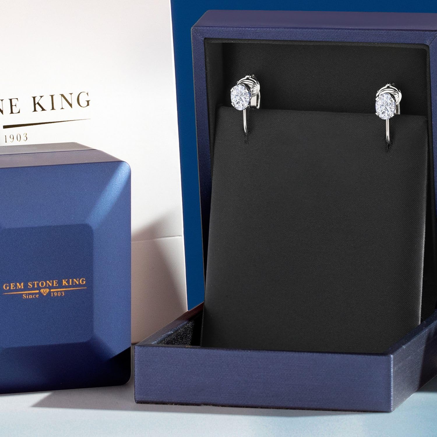 Gem Stone King 925 Sterling Silver Gemstone Birthstone Clip-On Earrings | Drop Earrings for Women | Oval 7X5MM | Gift For Women Mother Bridesmaids