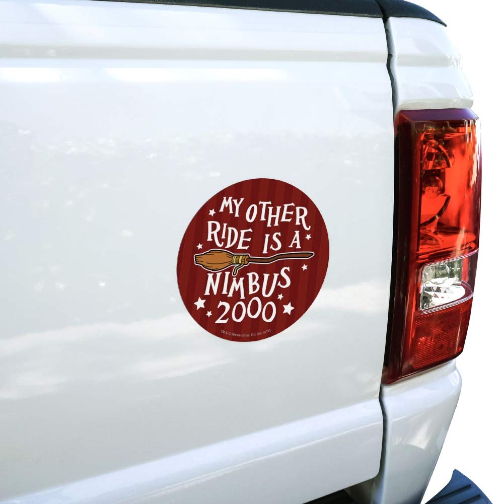 Harry Potter My Other Ride is a Nimbus 2000 Automotive Car Refrigerator Locker Vinyl Circle Magnet
