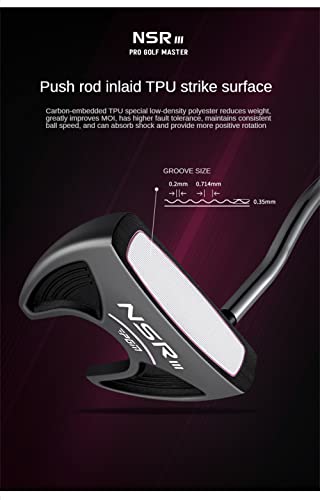 Golf Putter Right Handed for Men and Women with TPU Strike Face and Golf Headcover (Black)