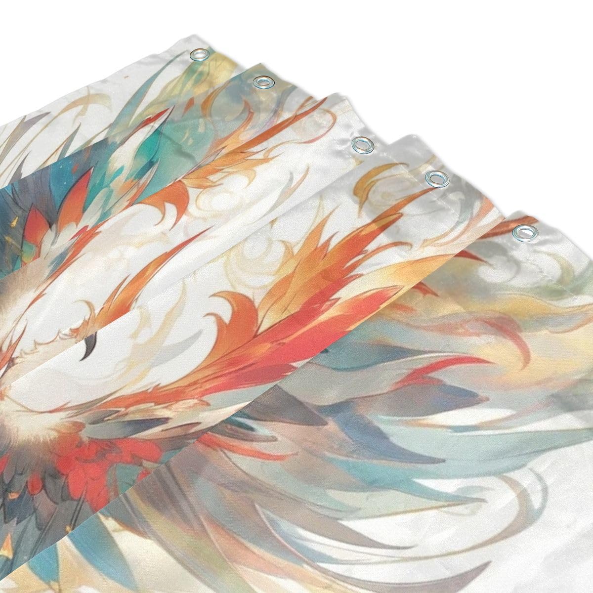 Eksed Phoenix Shower Curtain Waterproof and Fun Bathroom Decoration 72 X 72 Inches 12-Pack Hooks